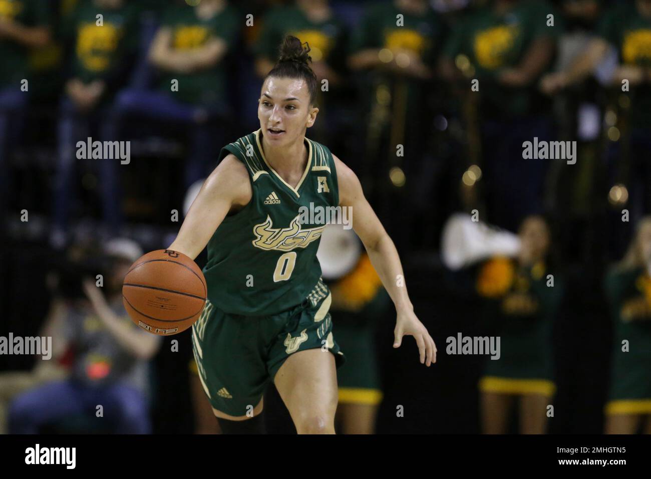 South Florida guard Enna Pehadzic heads up court in the first half of ...
