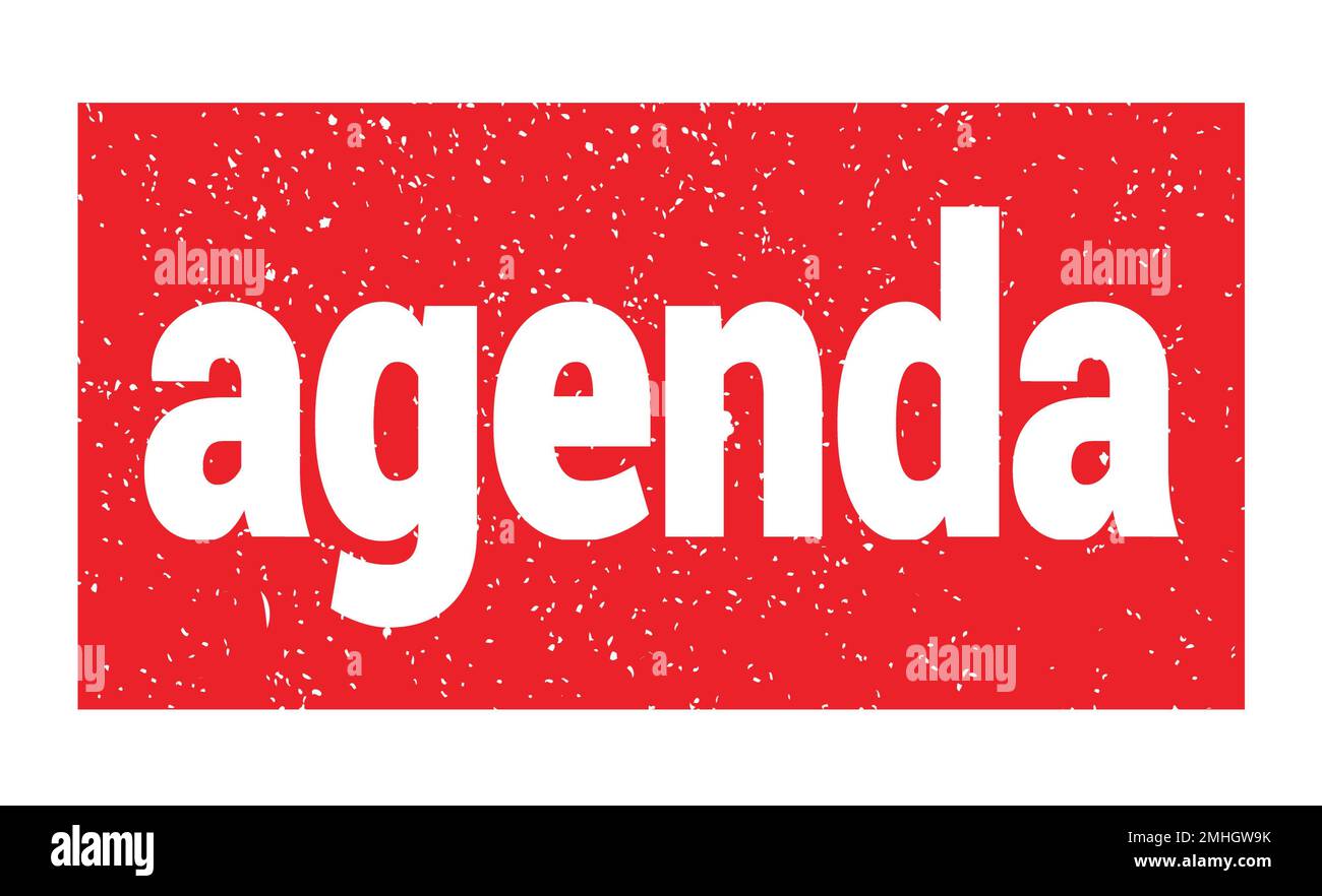 Agenda text on red hi-res stock photography and images - Alamy
