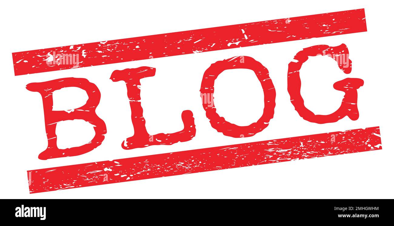 BLOG text written on red grungy lines stamp sign Stock Photo - Alamy