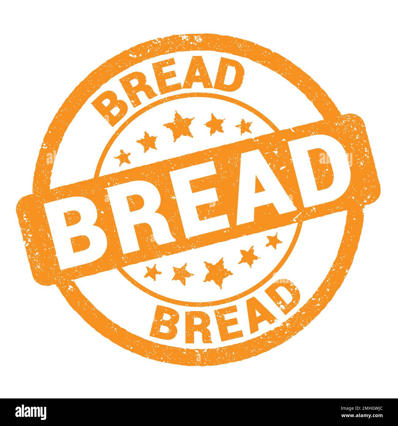 BREAD text written on orange grungy stamp sign Stock Photo - Alamy
