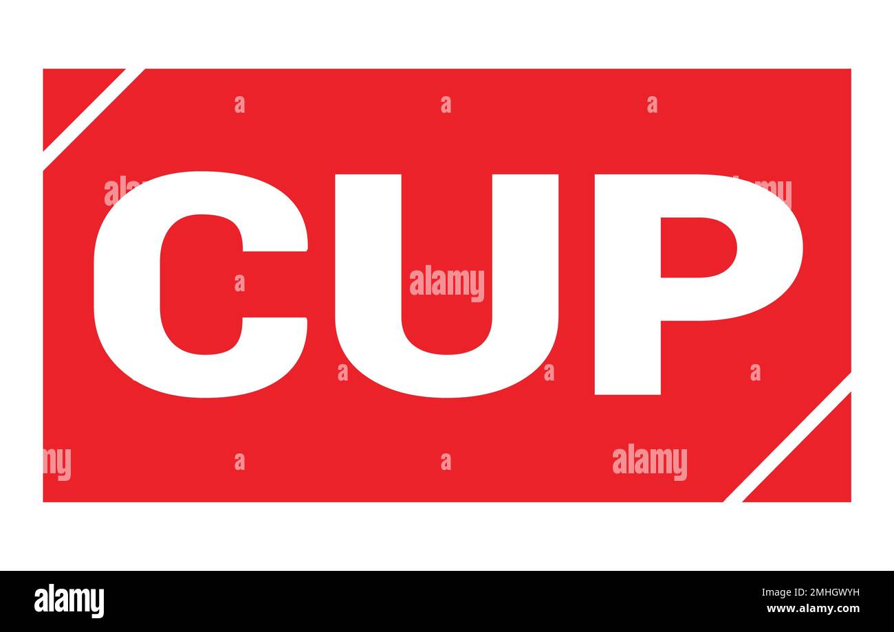 CUP text written on red rectangle stamp sign Stock Photo - Alamy