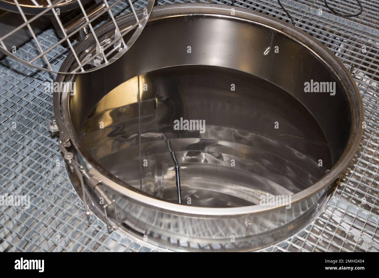 Modern winery with big steel barrels Stock Photo - Alamy