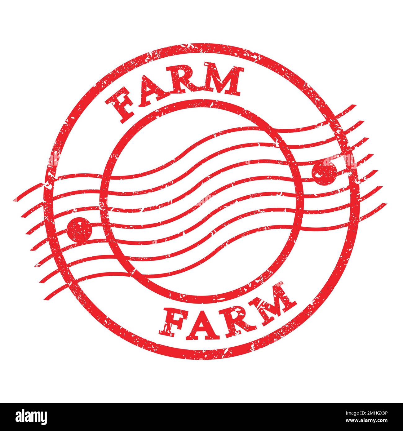 FARM, text written on red grungy postal stamp Stock Photo - Alamy