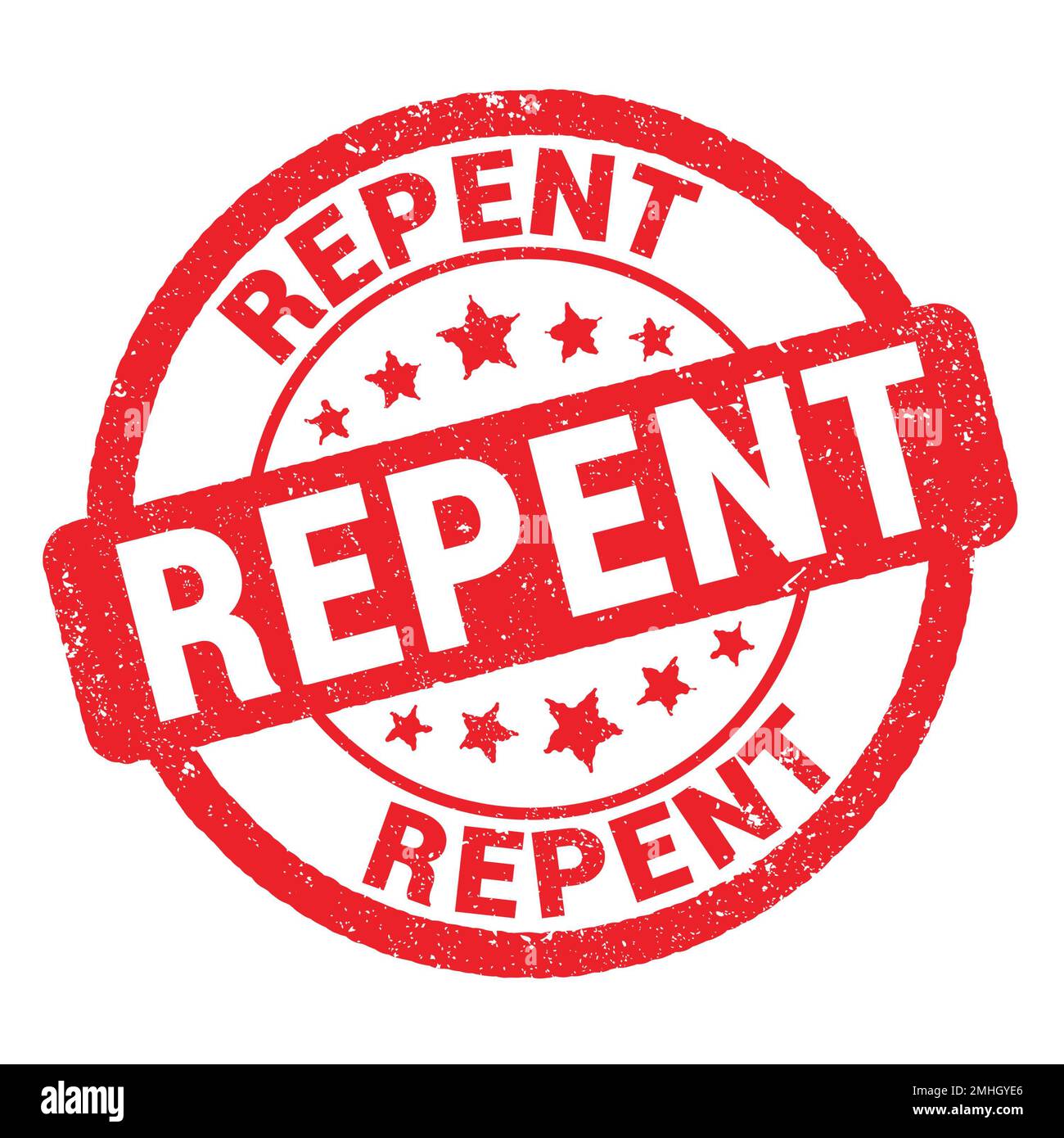 REPENT text written on red grungy stamp sign Stock Photo - Alamy