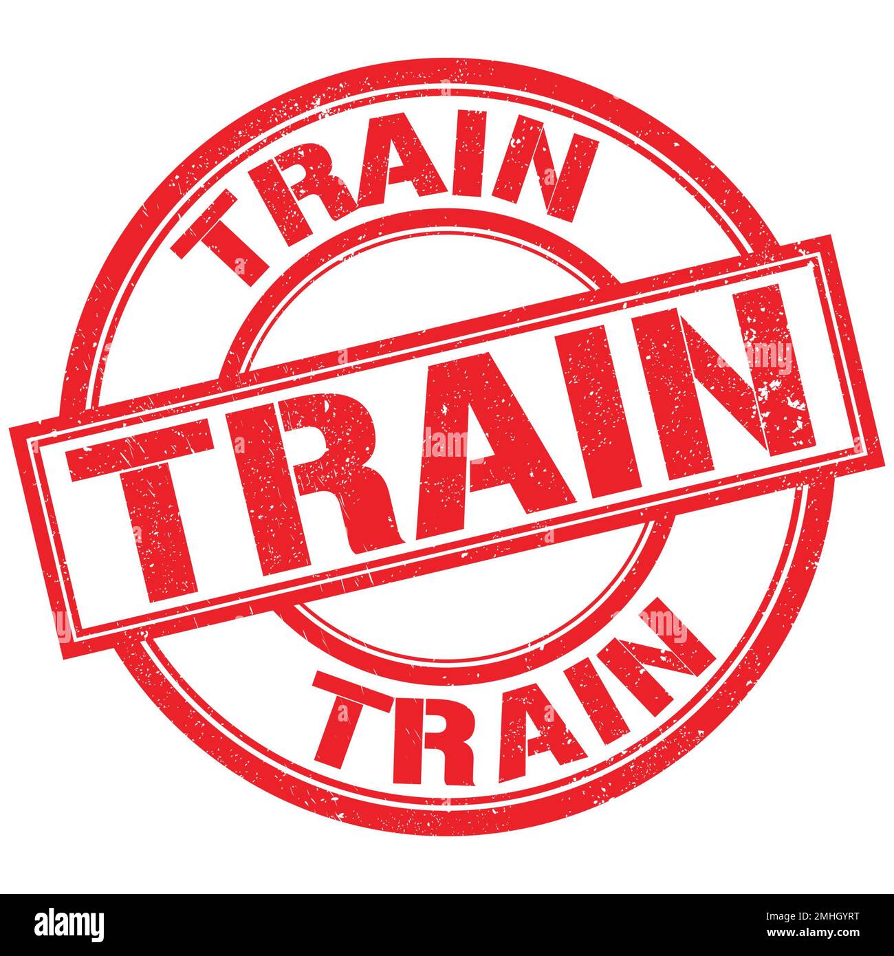 TRAIN text written on red round stamp sign Stock Photo - Alamy