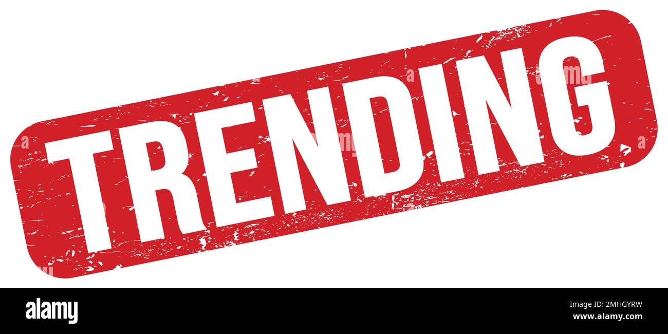 TRENDING text written on red grungy stamp sign Stock Photo - Alamy