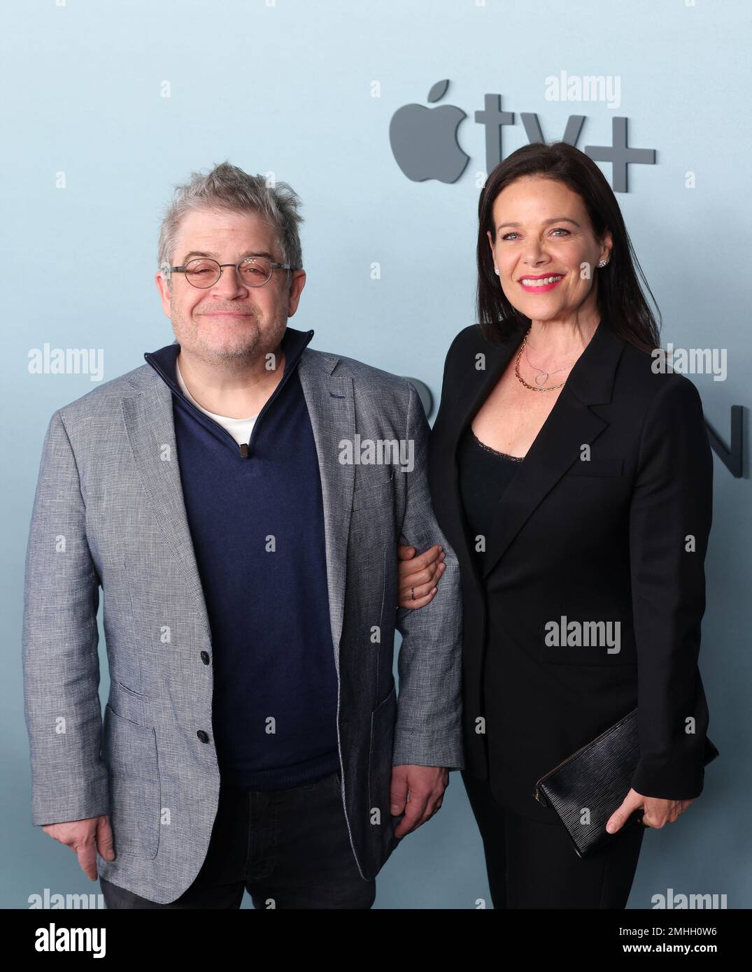 (L-R) Patton Oswalt and Meredith Salenger attend the premiere of the ...
