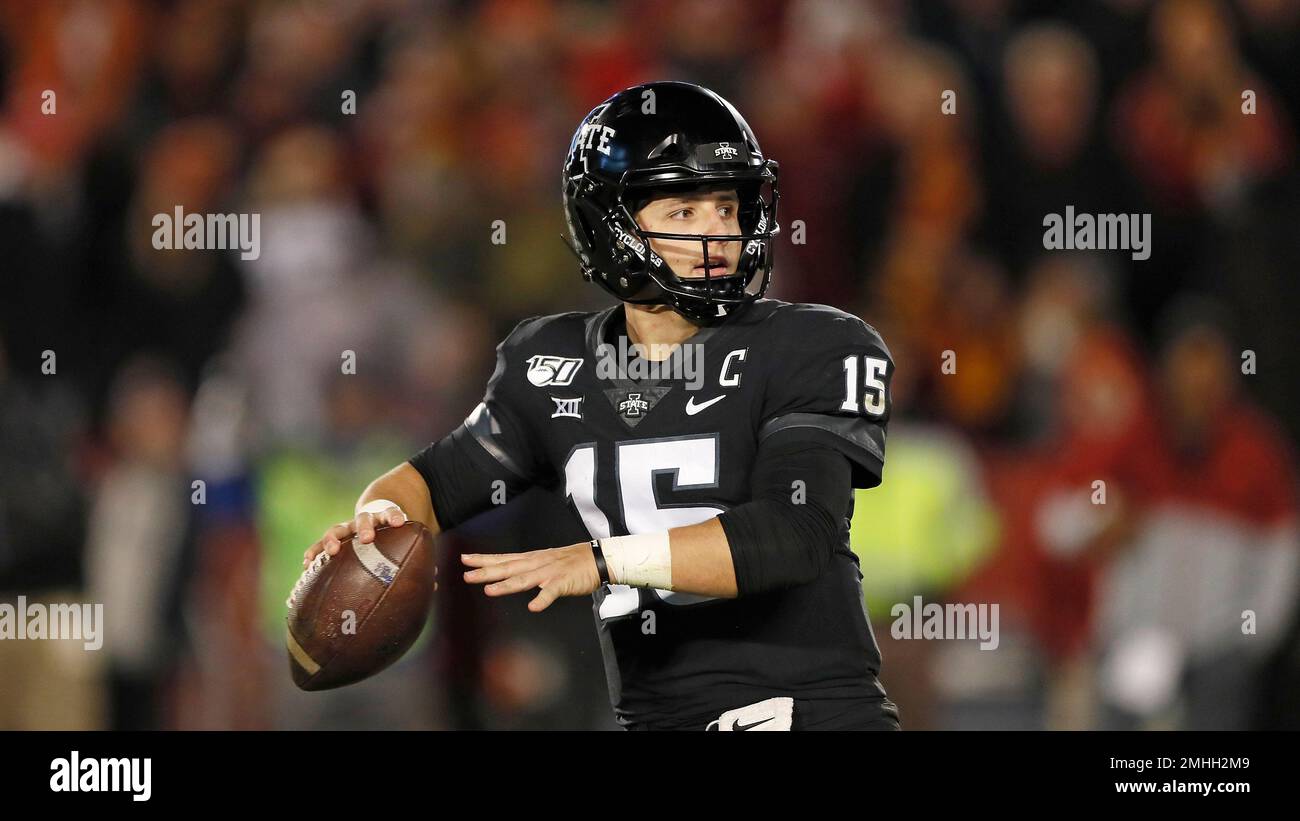 Iowa State quarterback Brock Purdy throws a pass during the second half ...