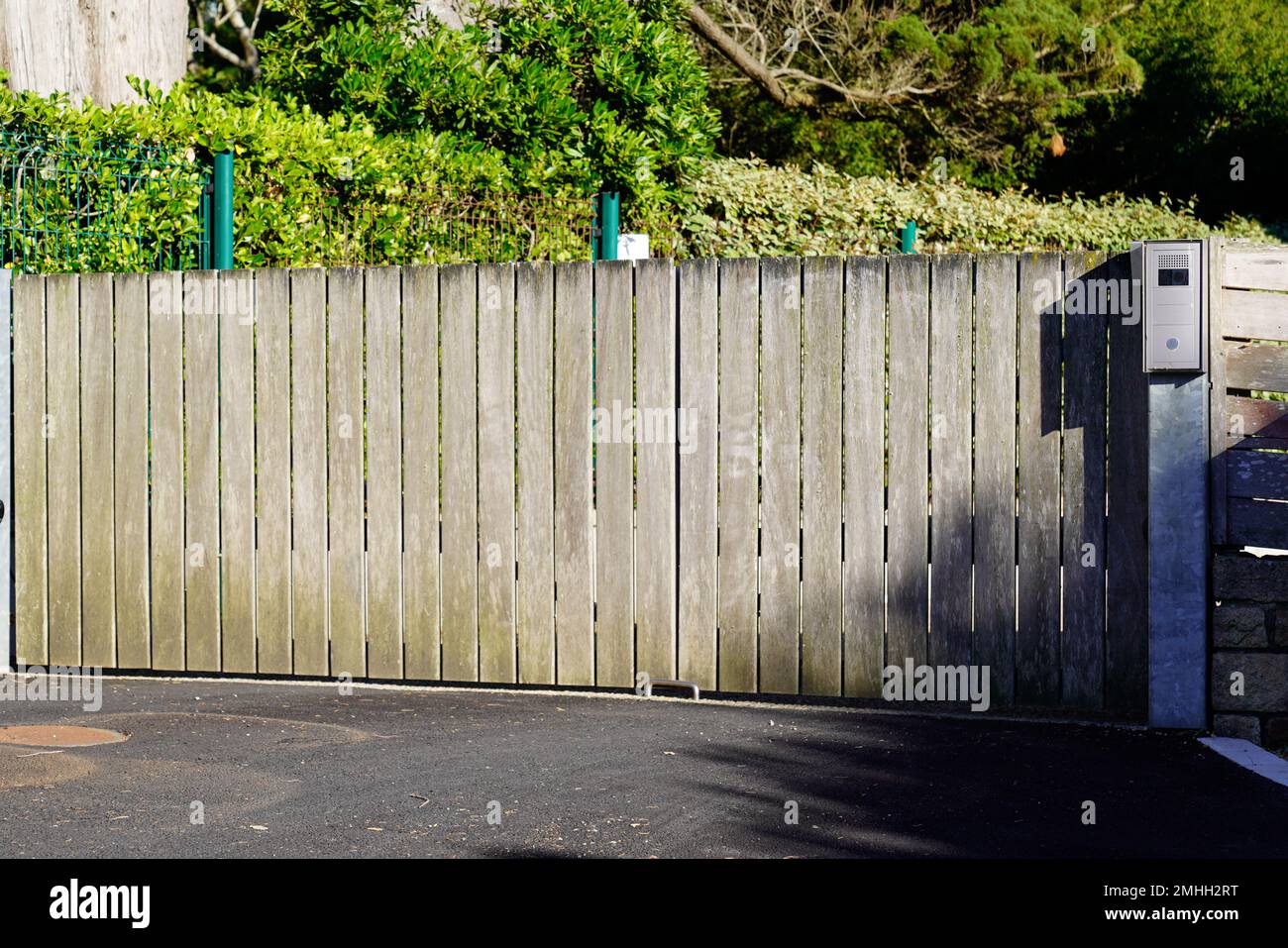Wooden gate entrance home style wood street view outdoor Stock Photo ...
