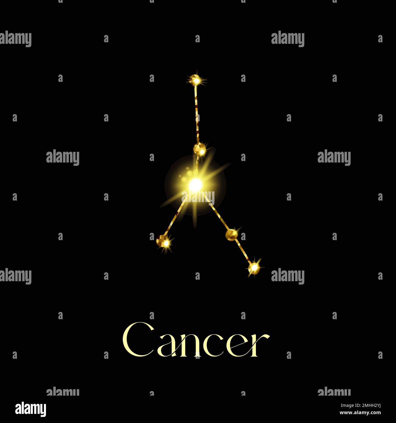 Horoscope Cancer Constellations of the zodiac sign from a golden ...