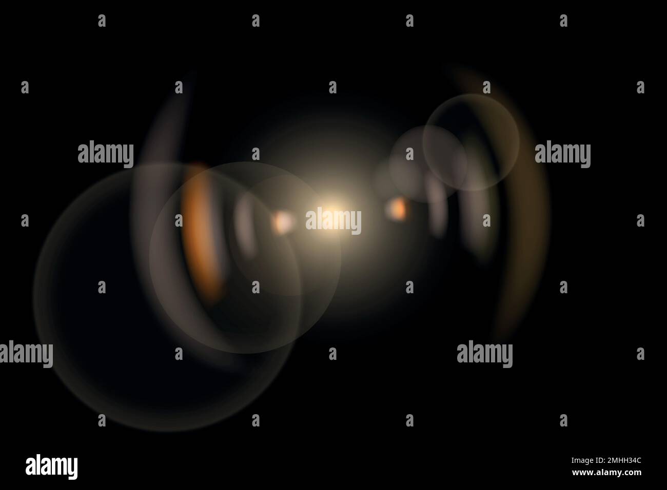 Yellow lens flare vector with ring ghost lighting effect Stock Vector ...