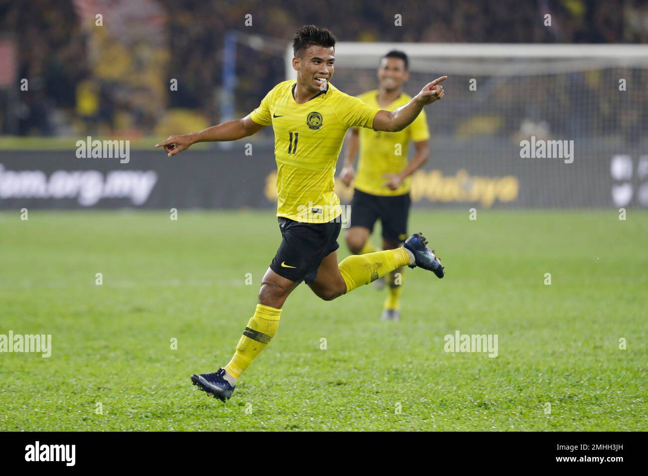 Muhammad Safawi Rasid of Malaysia celebrate after scoring during the ...