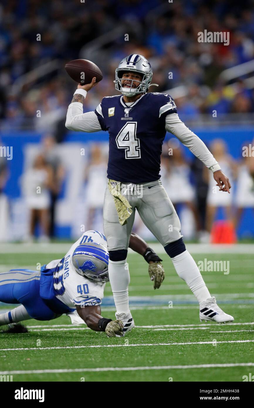Dallas Cowboys quarterback Dak Prescott (4) throws a pass against the ...