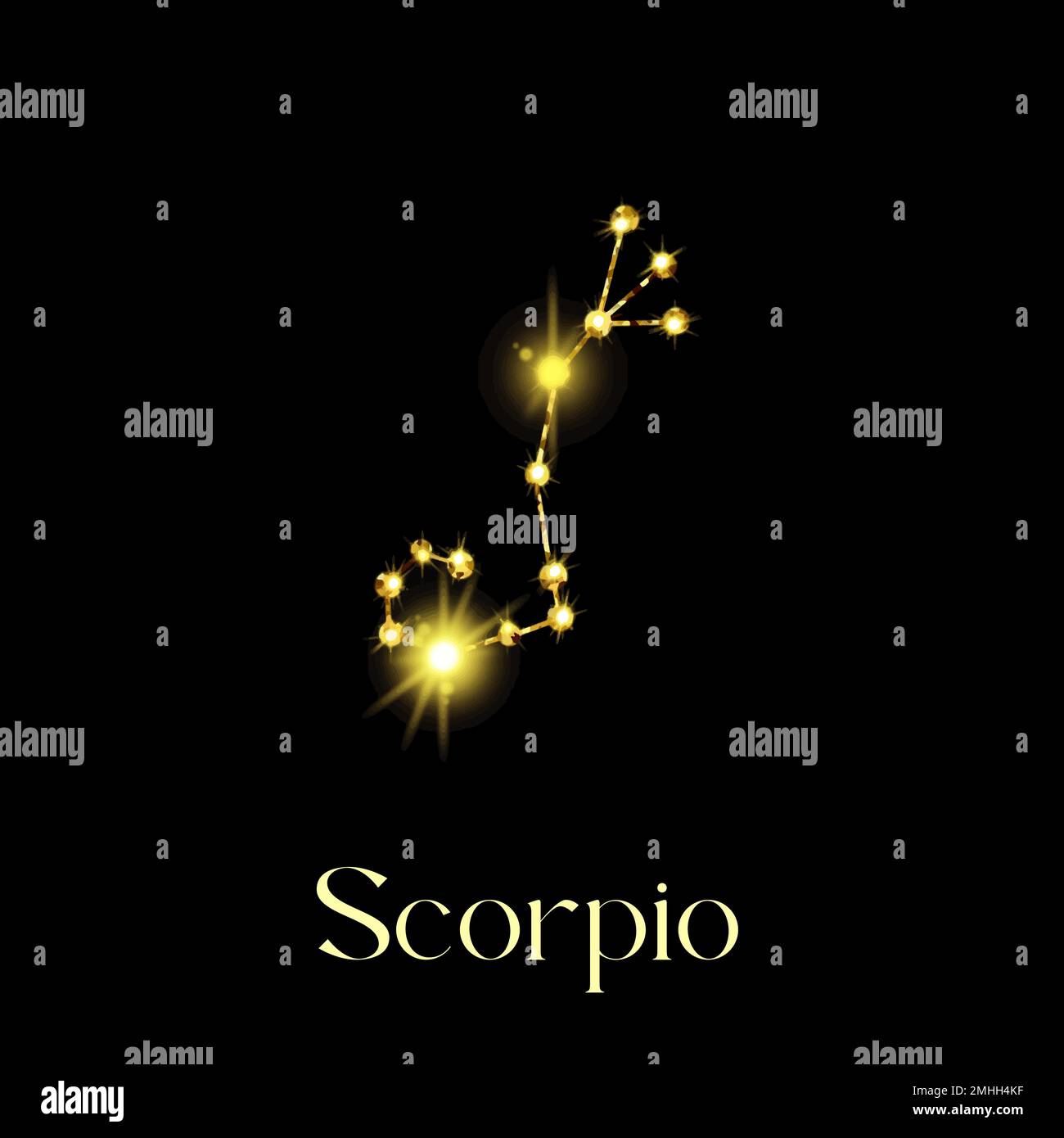 Horoscope Scorpio Constellations of the zodiac sign from a golden ...