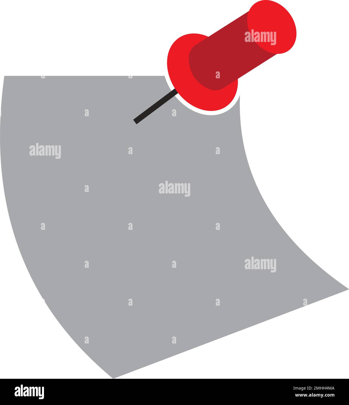 notepad with push button icon, reminder sticker pinned with sign ...