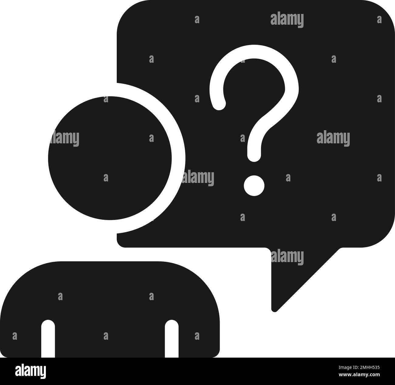 Asking question black glyph icon Stock Vector Image & Art - Alamy