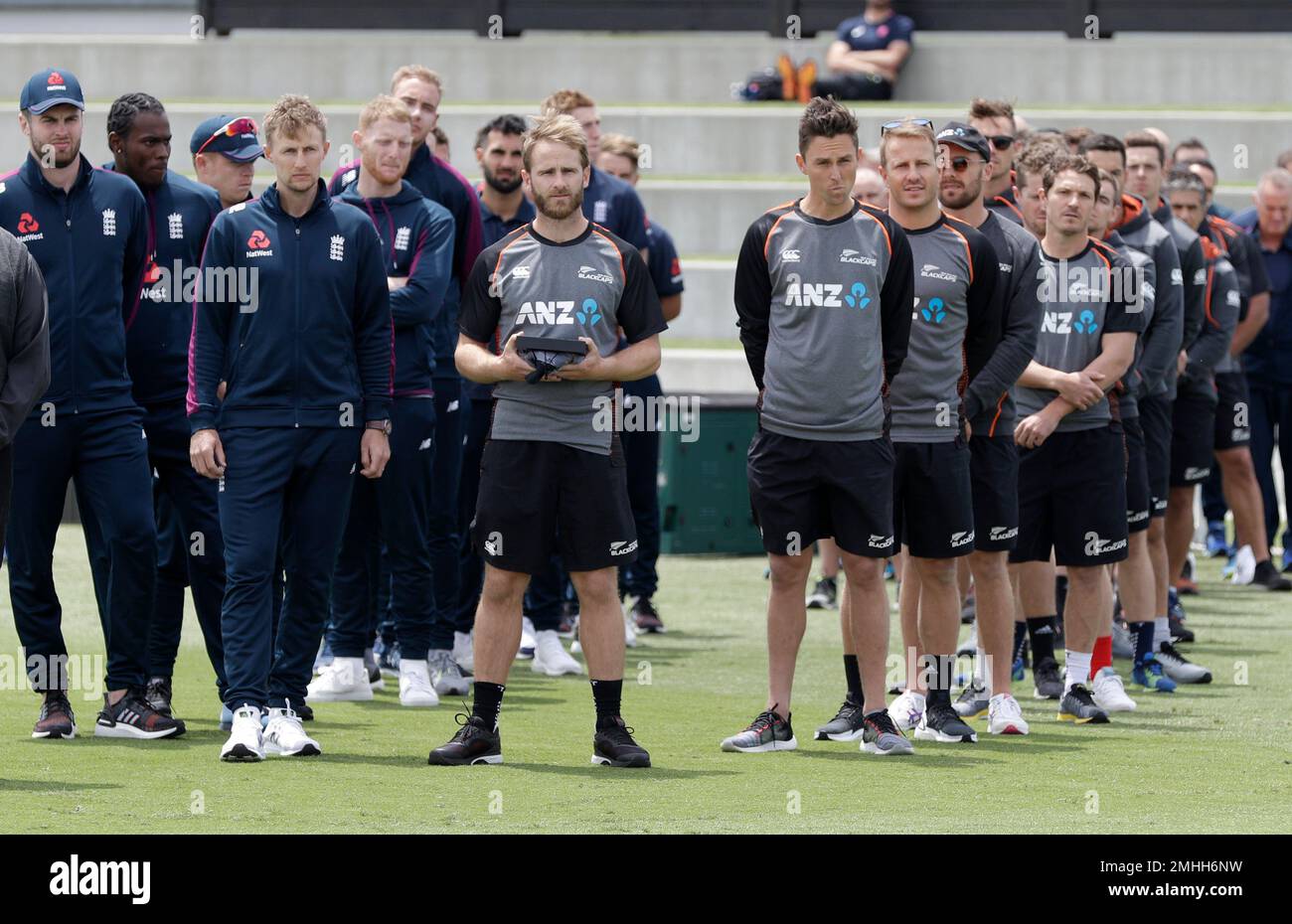 New Zealand and England players watch as local maori perform a haka ...