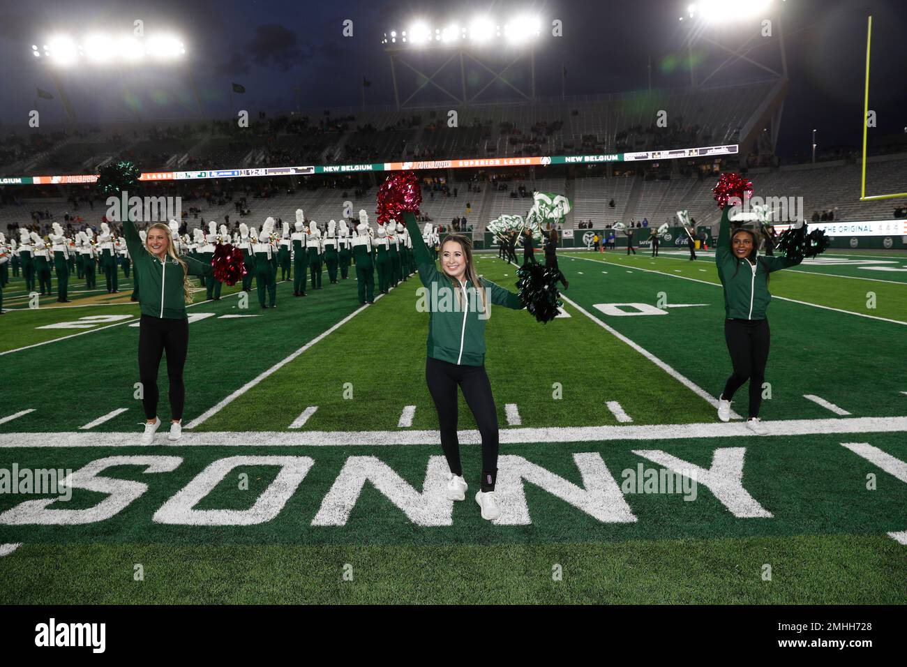Colorado State Rams cheerleaders perform in the second half of an NCAA ...
