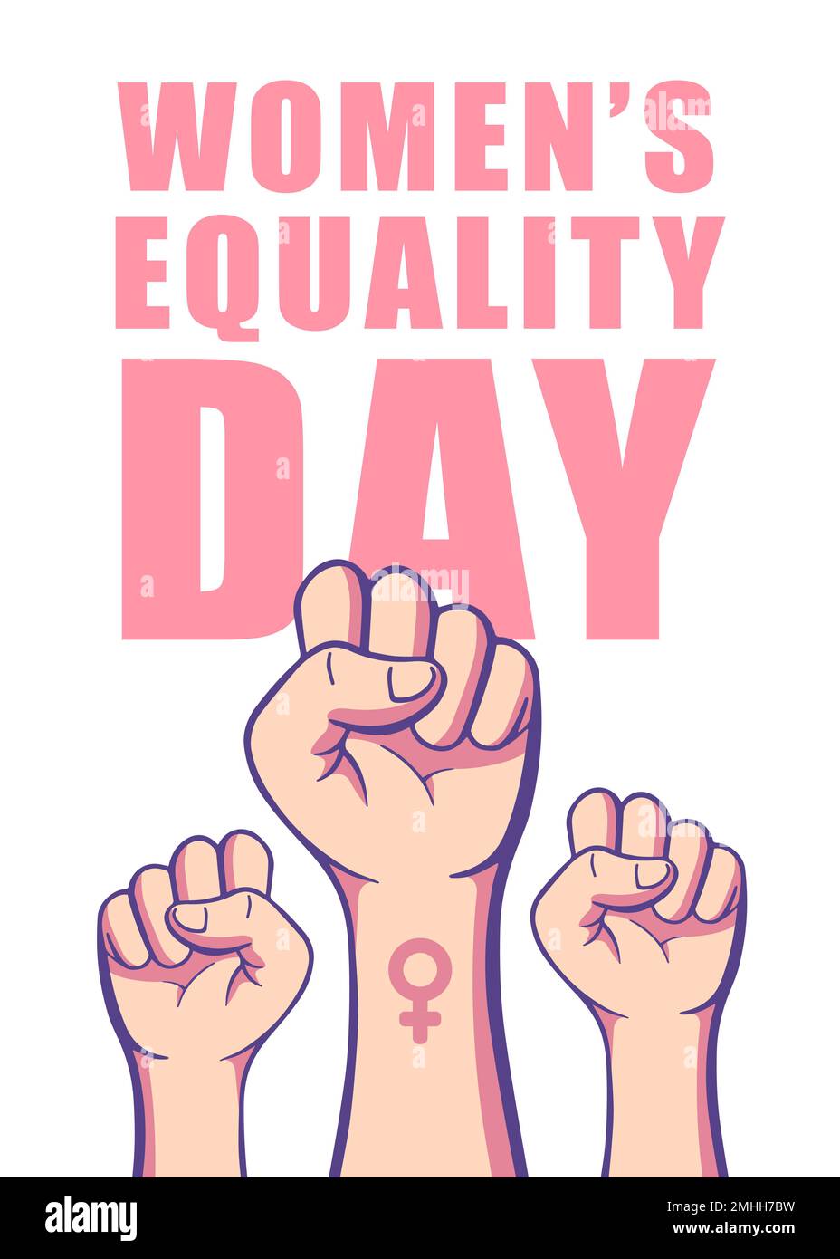 Womens equality day background poster design. Women day fist with text ...
