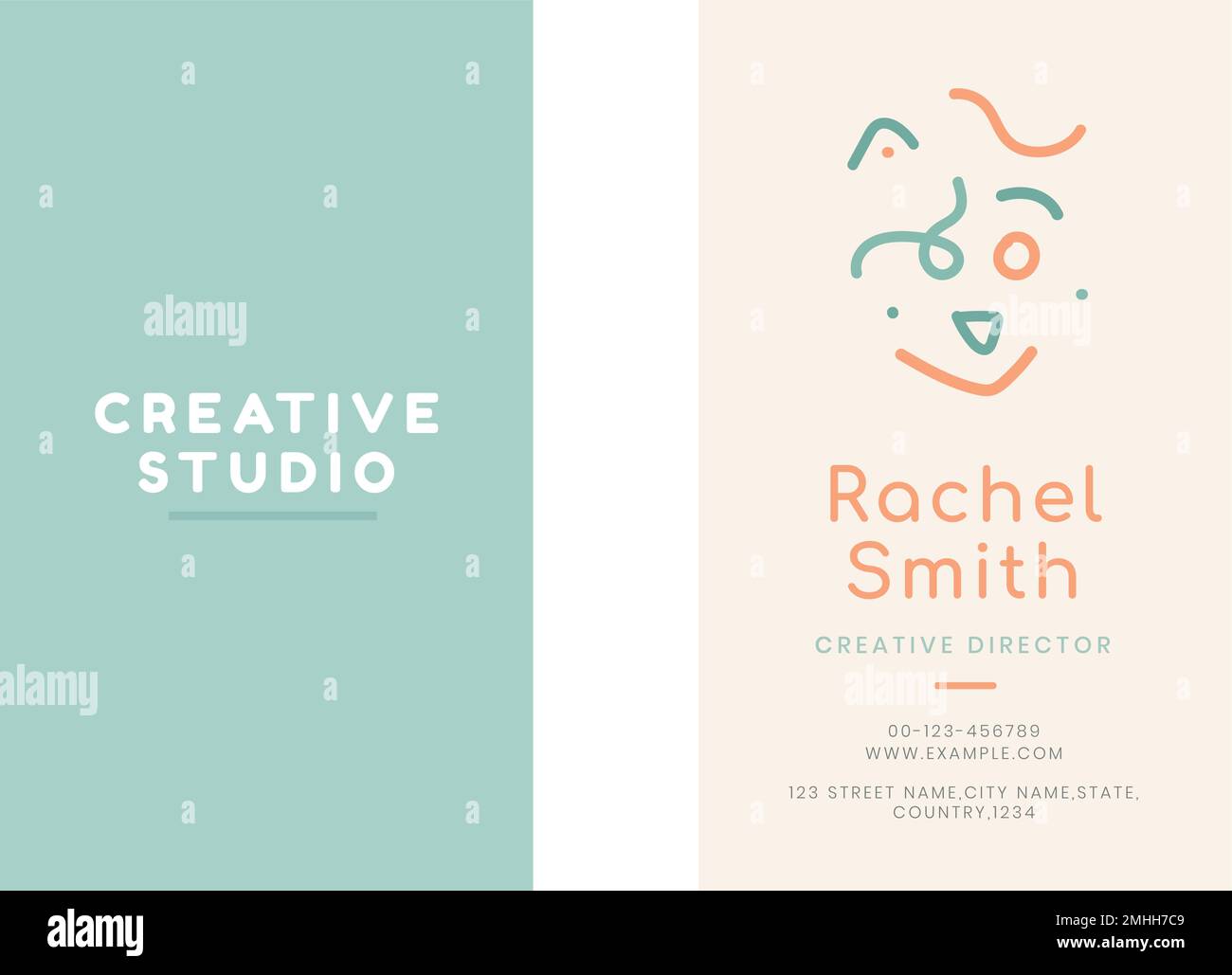 Editable name card template vector in memphis style pattern Stock ...