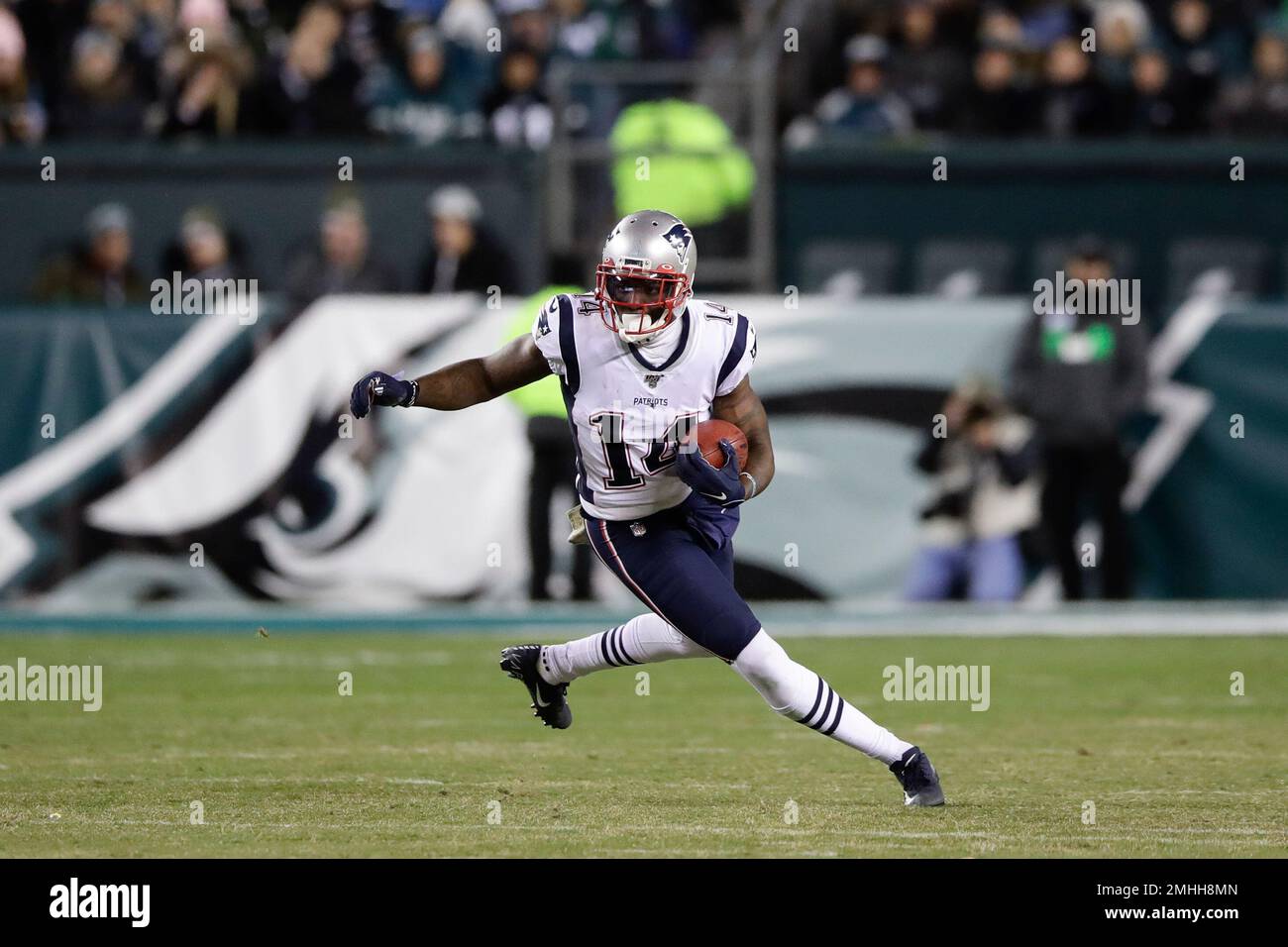 New England Patriots wide receiver Mohamed Sanu in action during an NFL ...