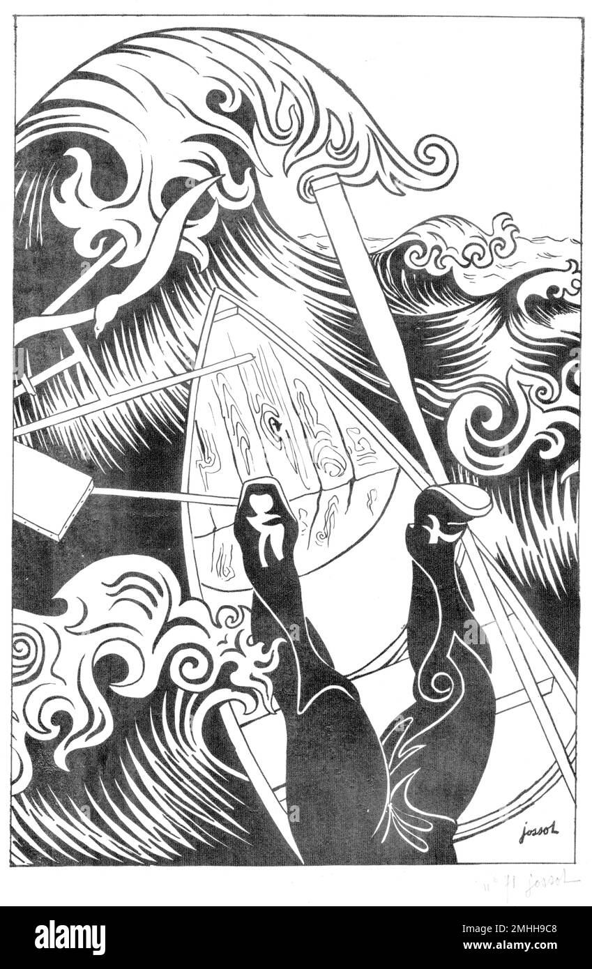 Henri Gustave Jossot - The Wave - 1894 - Caricatures Hokusai's "Great ...