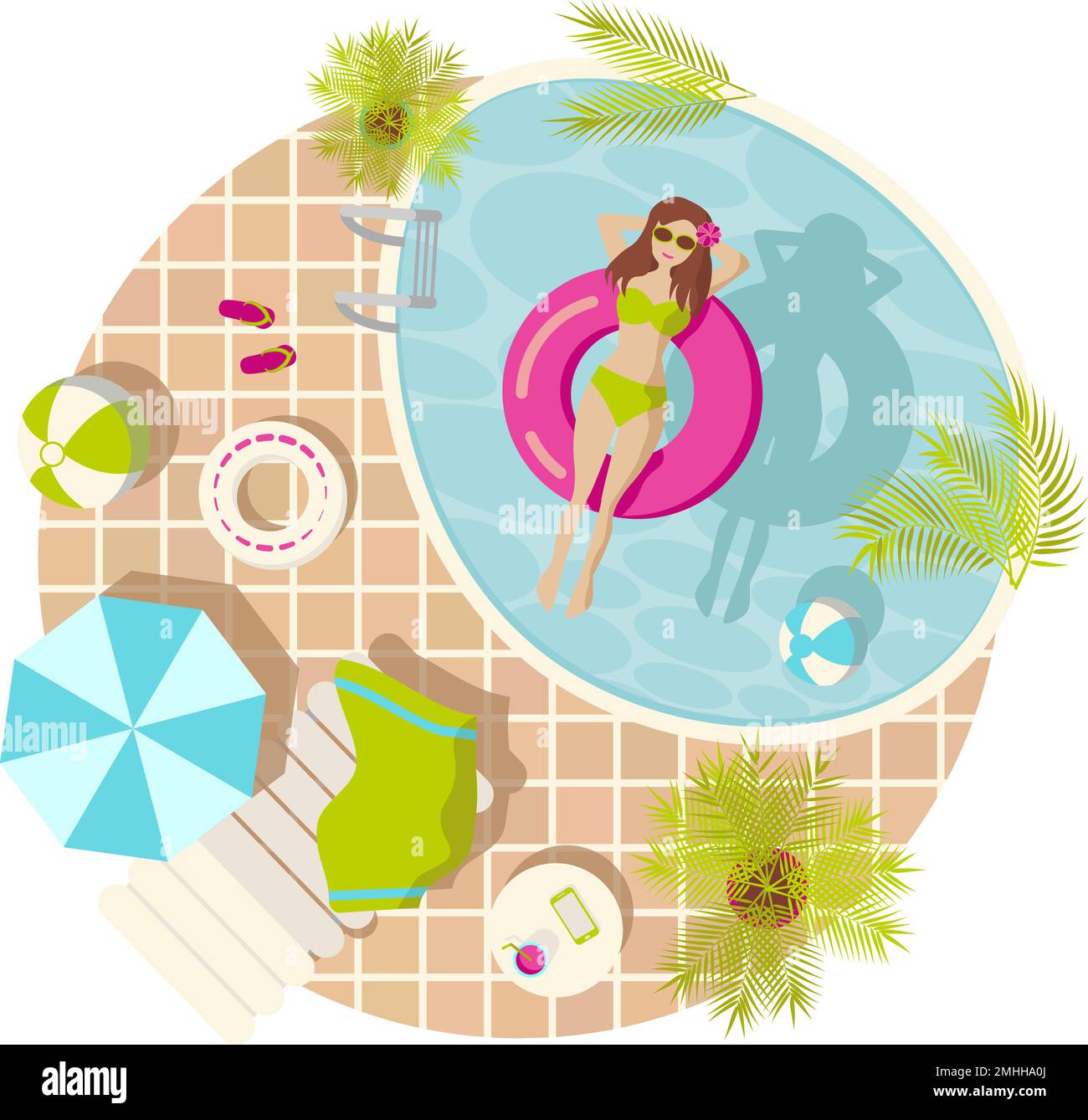 Woman from above swimming Stock Vector Images - Alamy