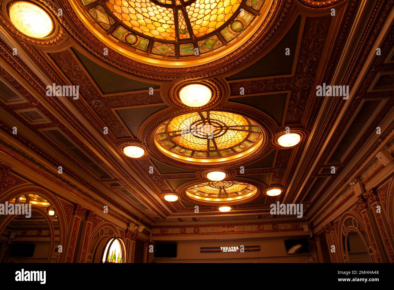 This Oct. 29, 2019 photo shows the triple-domed stained glass and ...