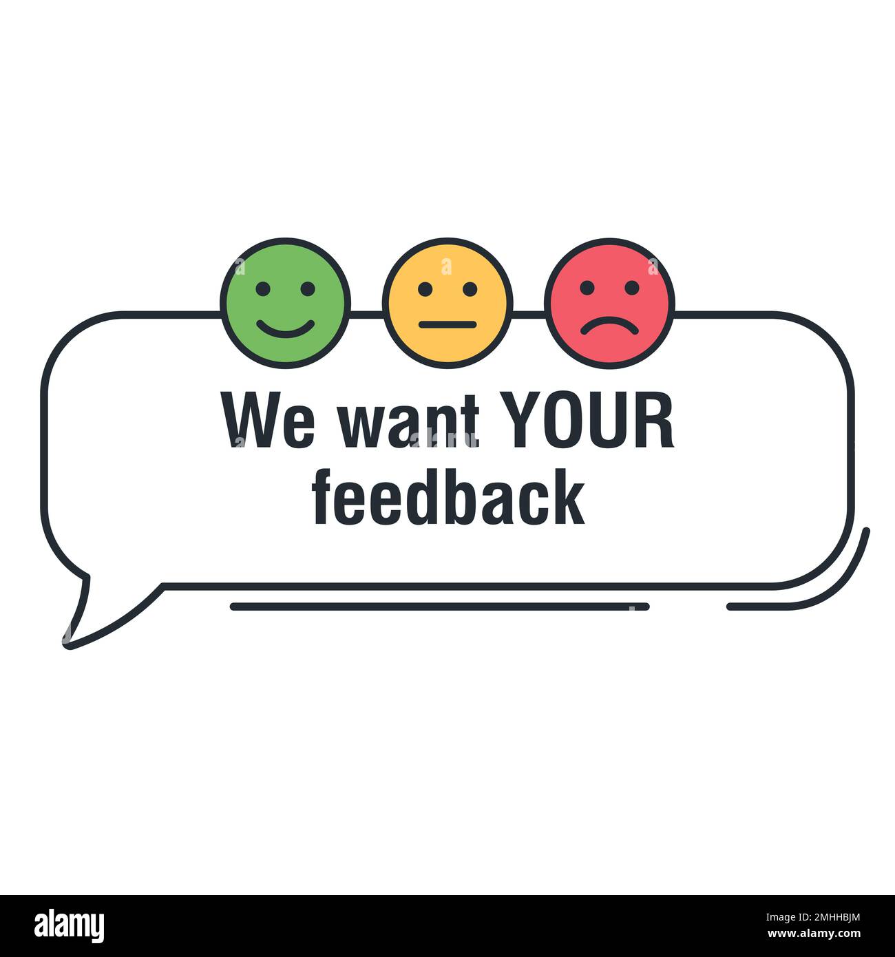 We want your feedback on speech bubble with emotions scale. Badge ...