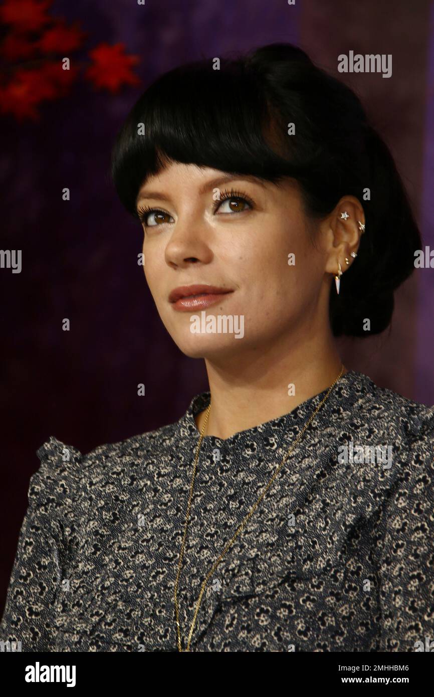 Singer Lily Allen poses for photographers upon arrival at the European ...