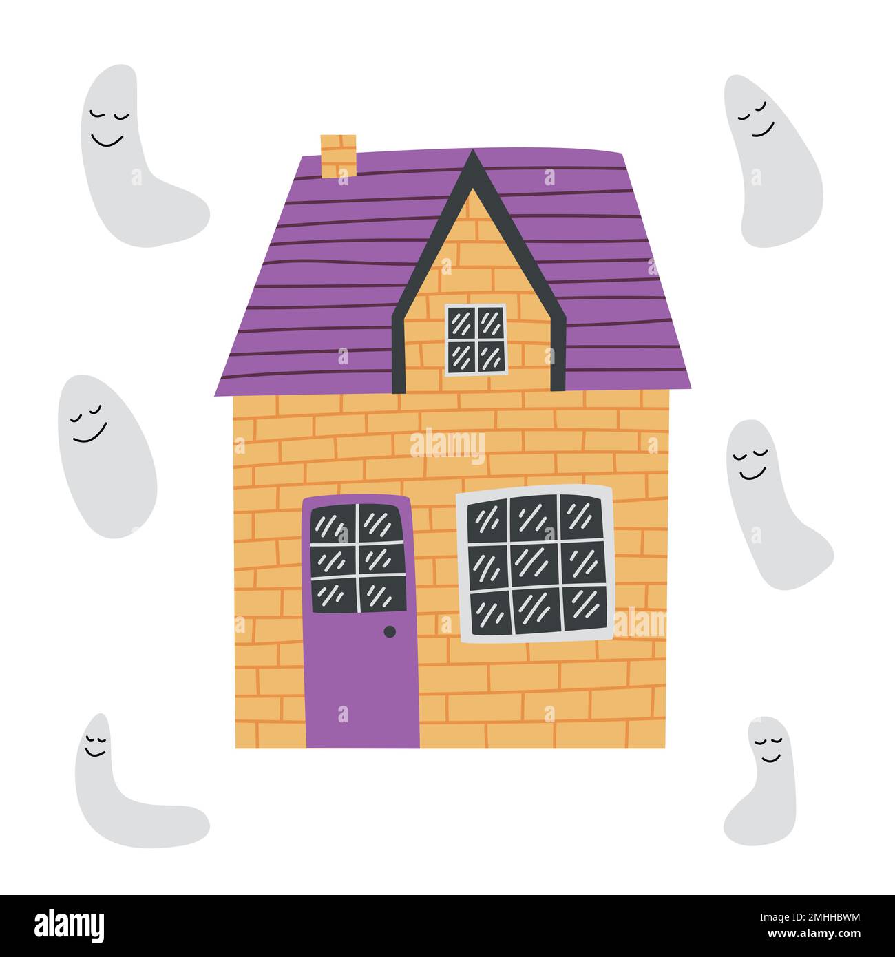 Halloween house with ghosts Stock Vector Image & Art - Alamy