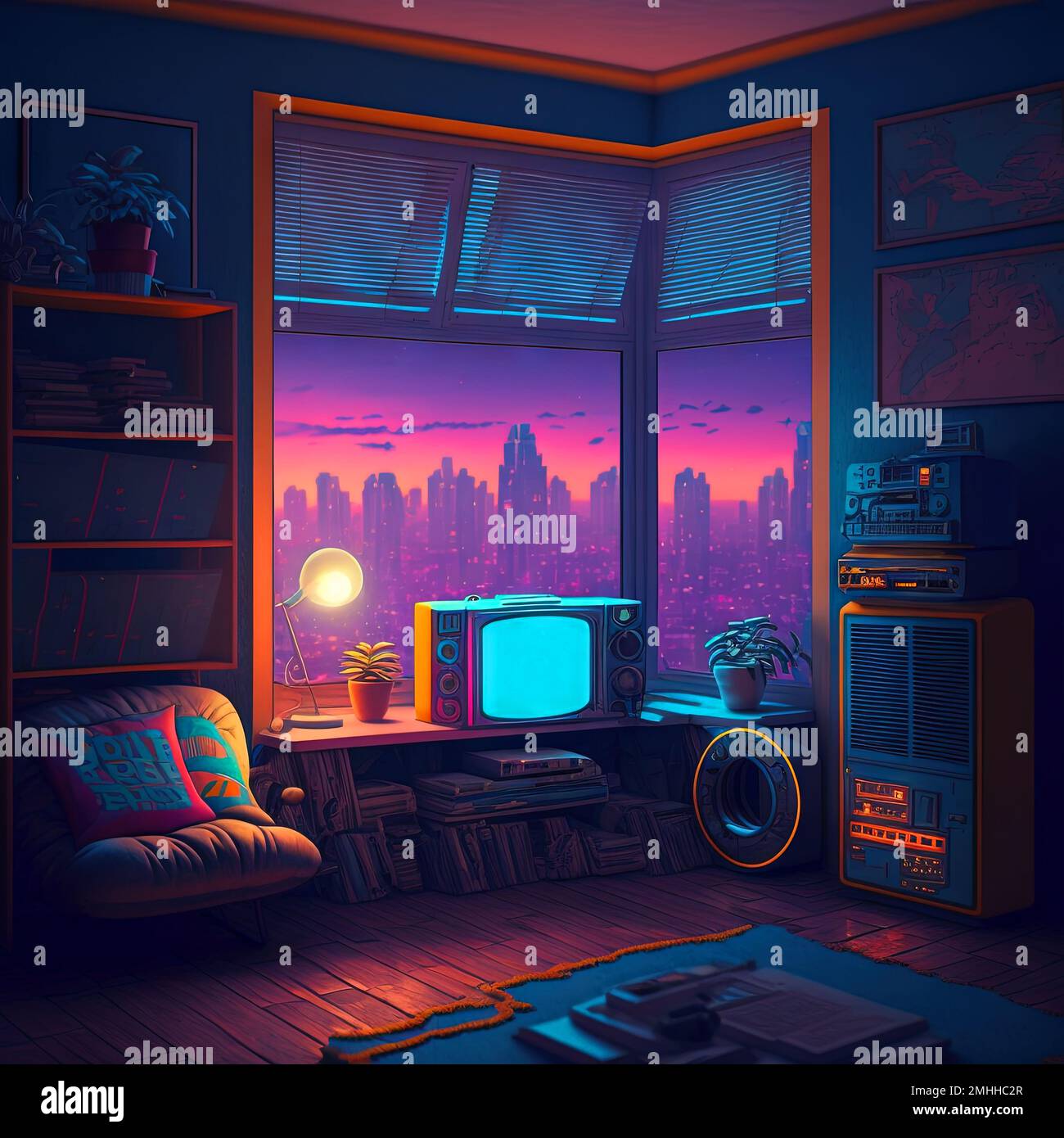 80s tv screen room hi-res stock photography and images - Alamy