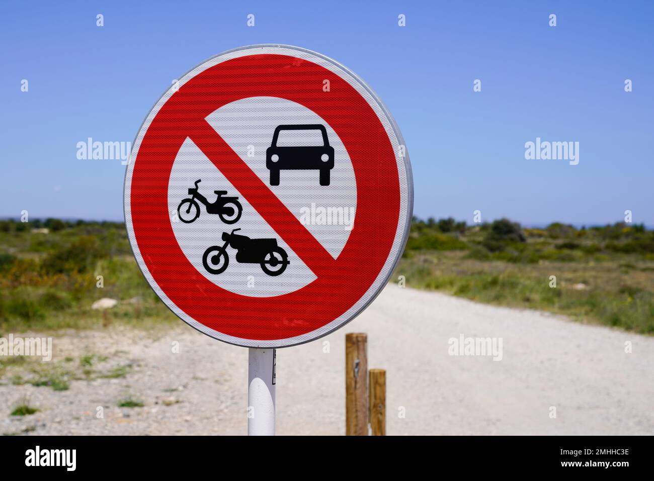 prohibited Car and Motorcycle moped scooter round red Symbol Traffic ...