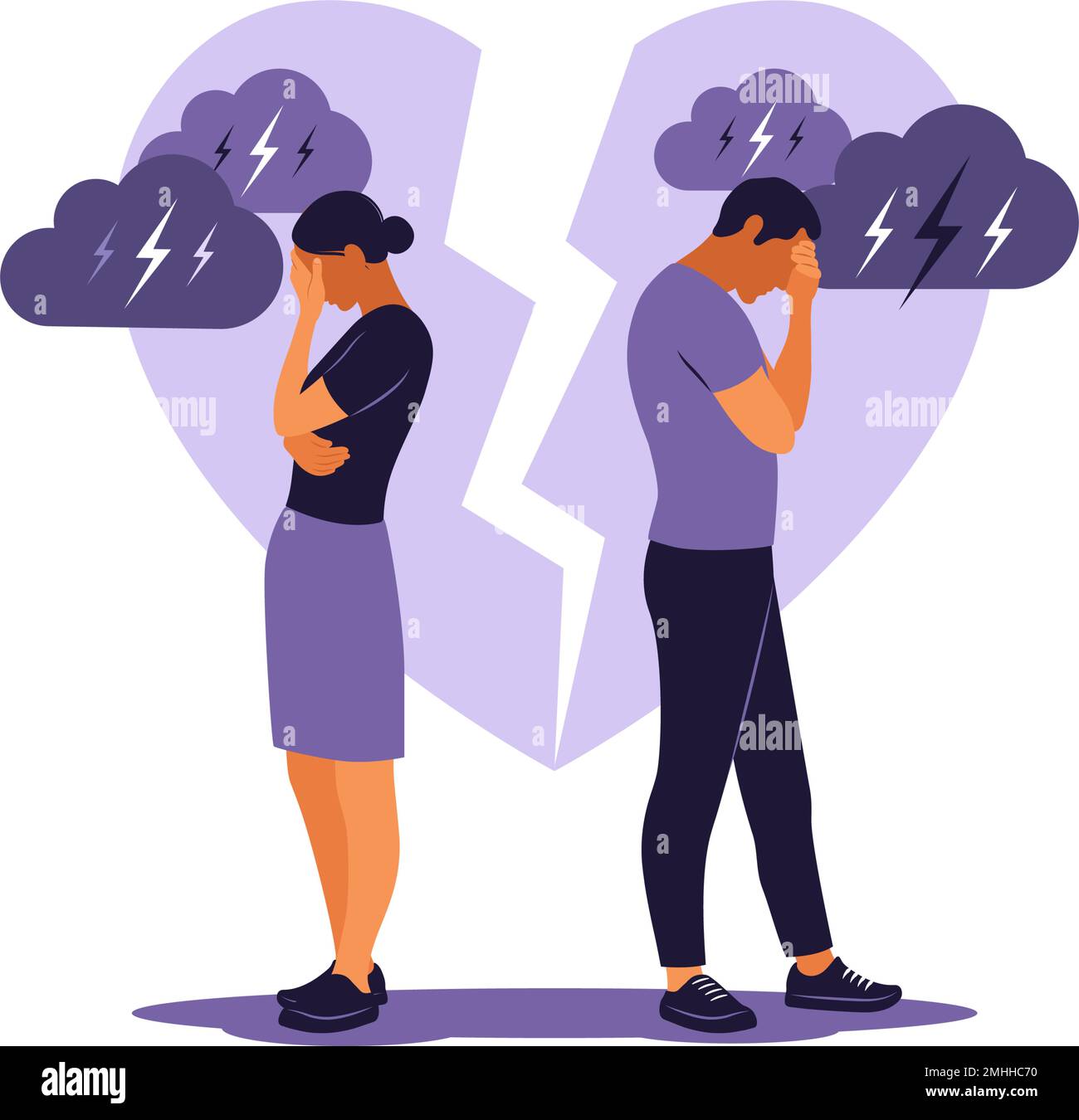 Concept of divorce, misunderstanding in family. Disagreement, relationship troubles. Man and ...