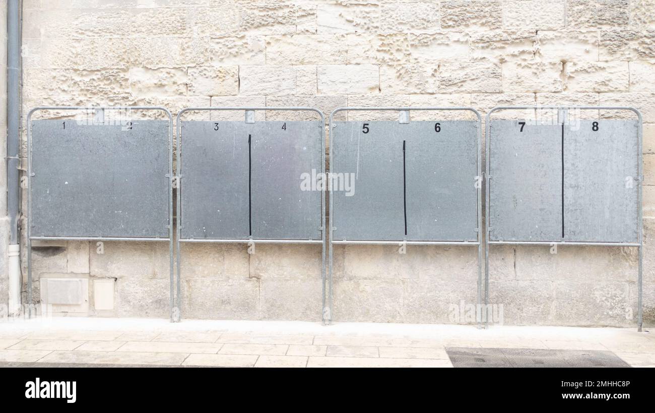 Official bulletin board for election billboard signs Stock Photo - Alamy