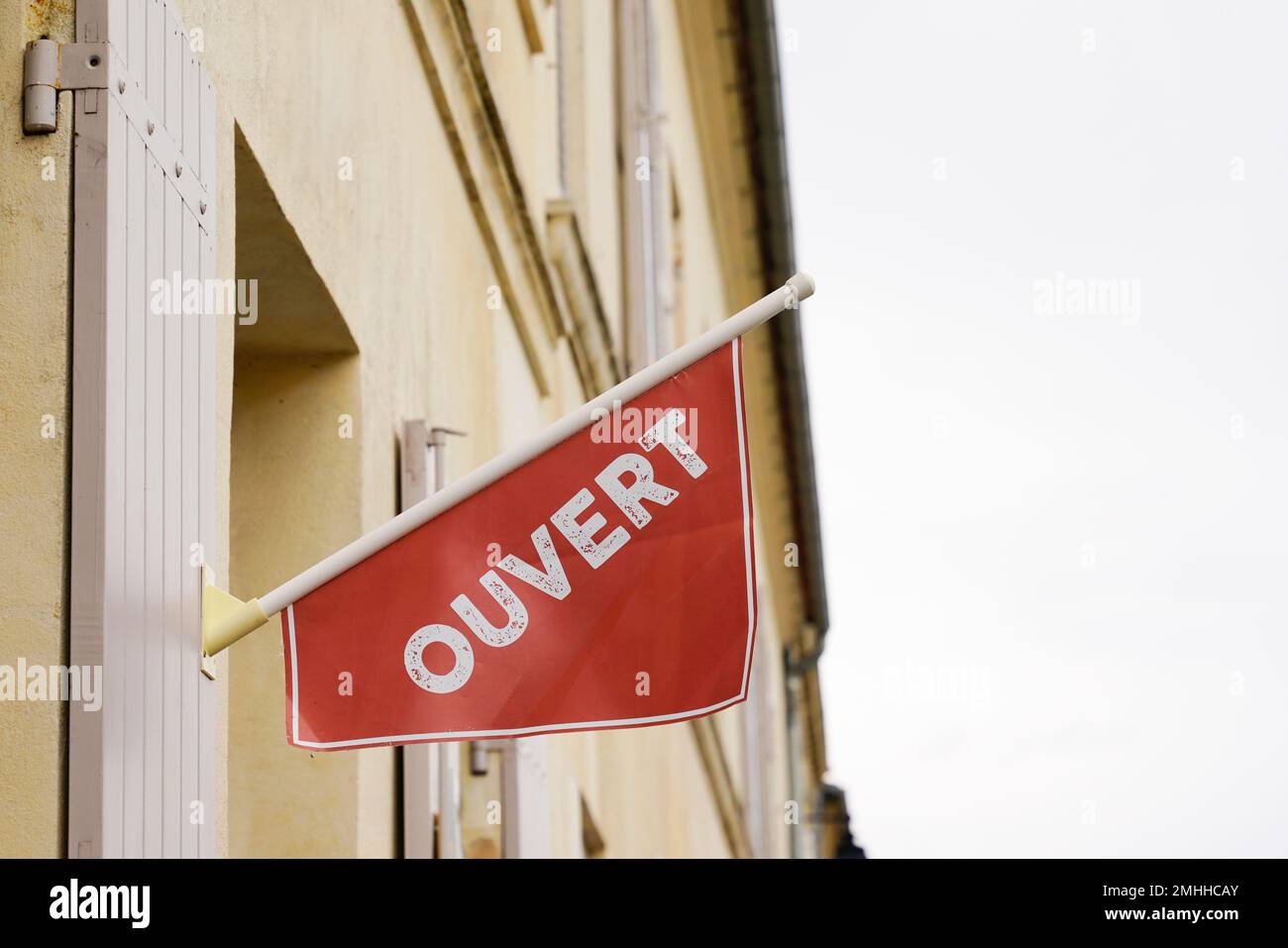 Red flag word open hi-res stock photography and images - Alamy