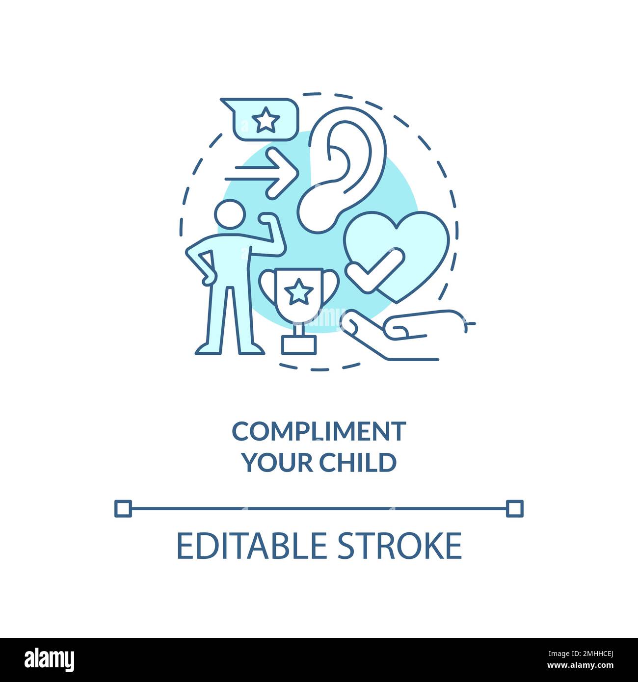 Compliment your child turquoise concept icon Stock Vector Image & Art ...