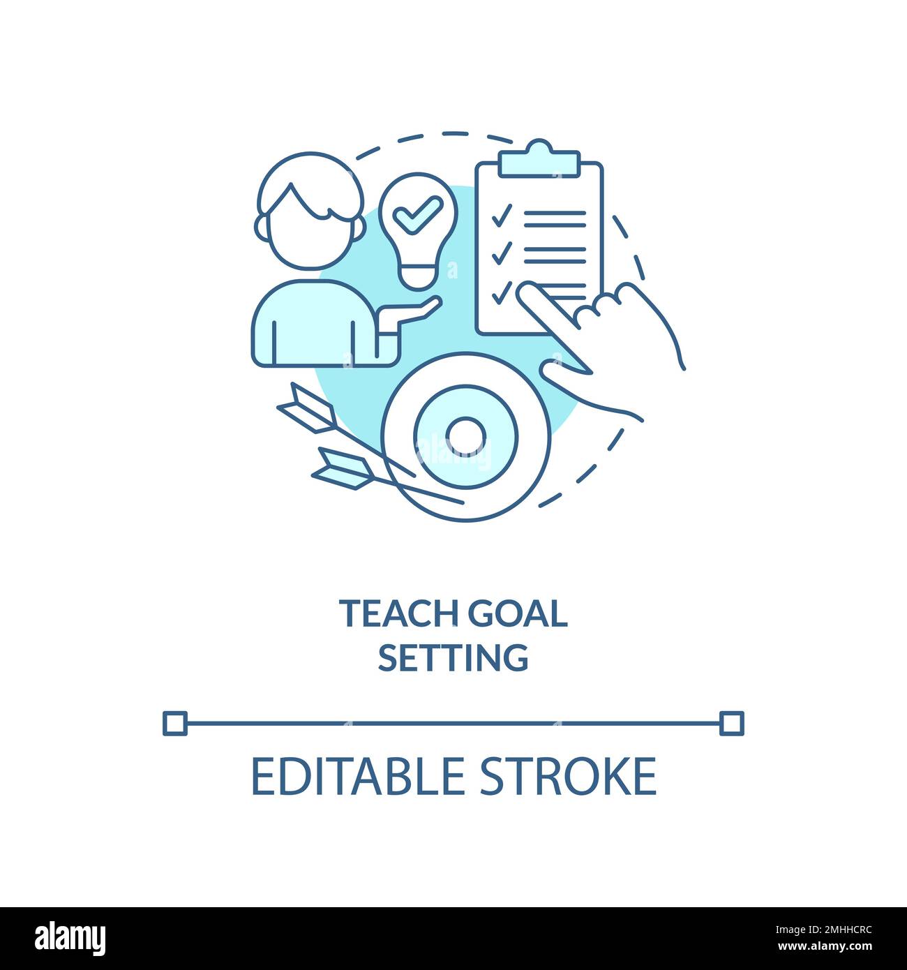 Teach goal setting turquoise concept icon Stock Vector Image & Art - Alamy