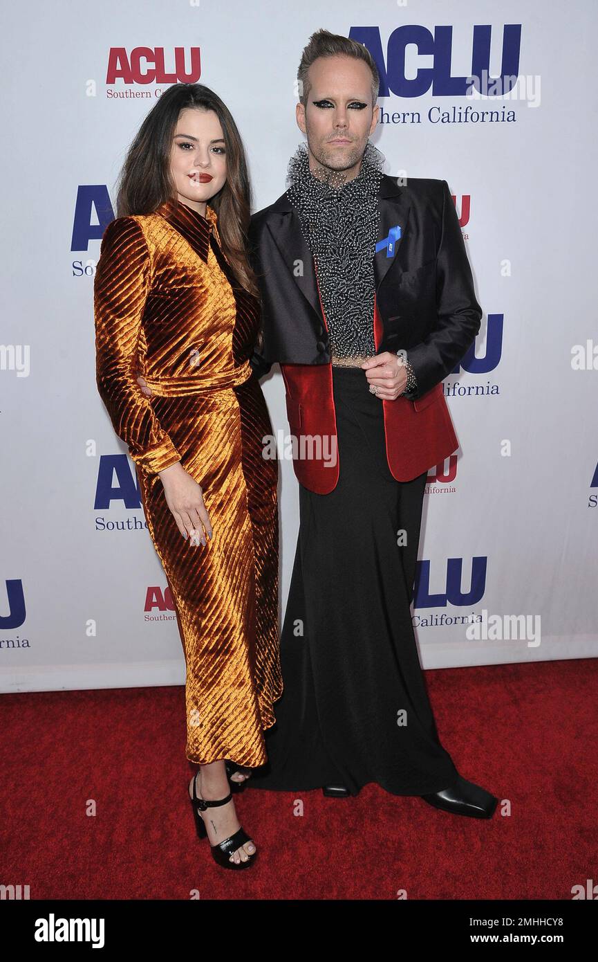 Selena Gomez, left, and Justin Tranter attend the 2019 ACLU SoCal's ...