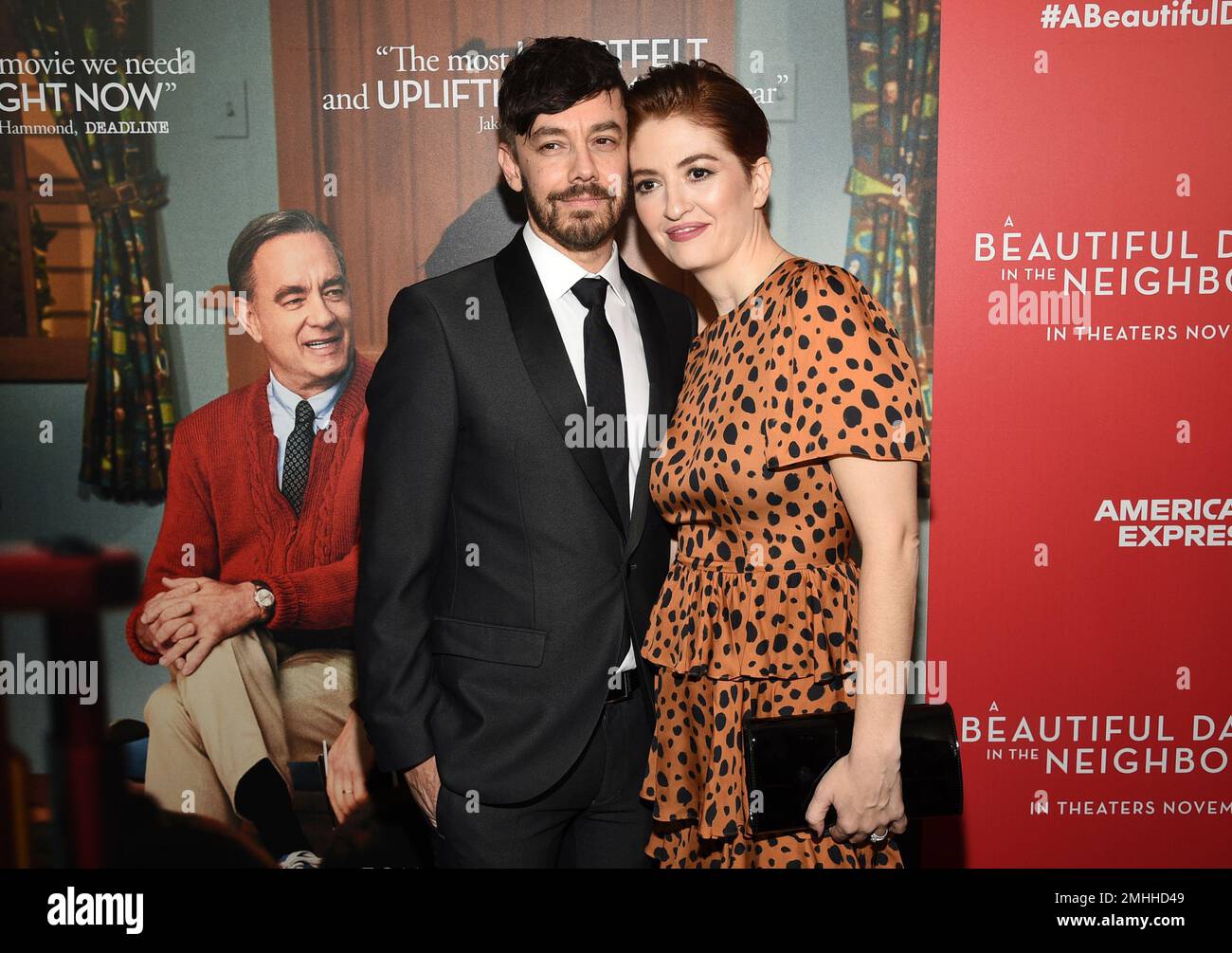 Director Marielle Heller, right, poses with husband Jorma Taccone at a ...