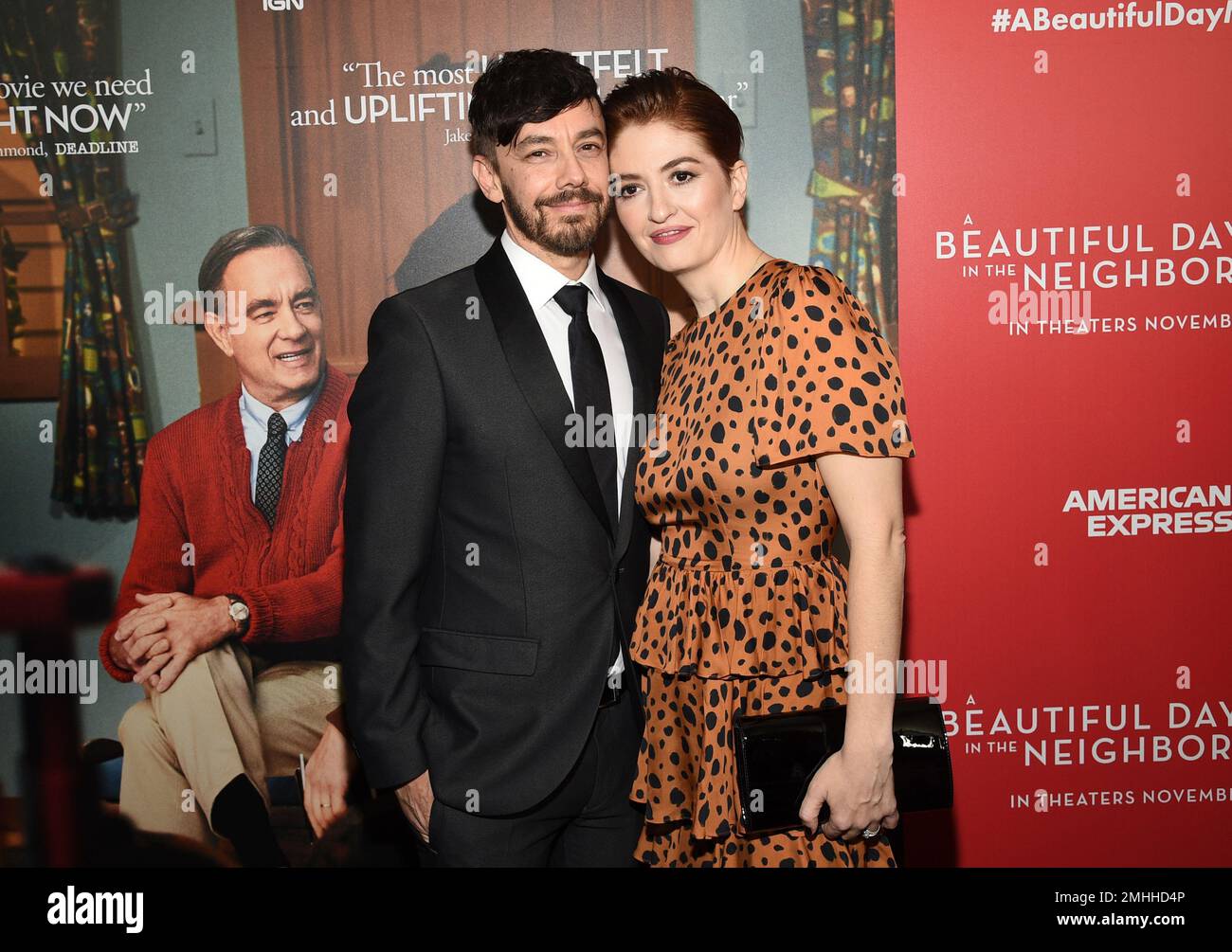 Director Marielle Heller, right, poses with husband Jorma Taccone at a ...