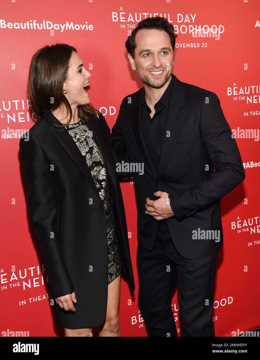 Actress Keri Russell, left, and husband actor Matthew Rhys attend a ...