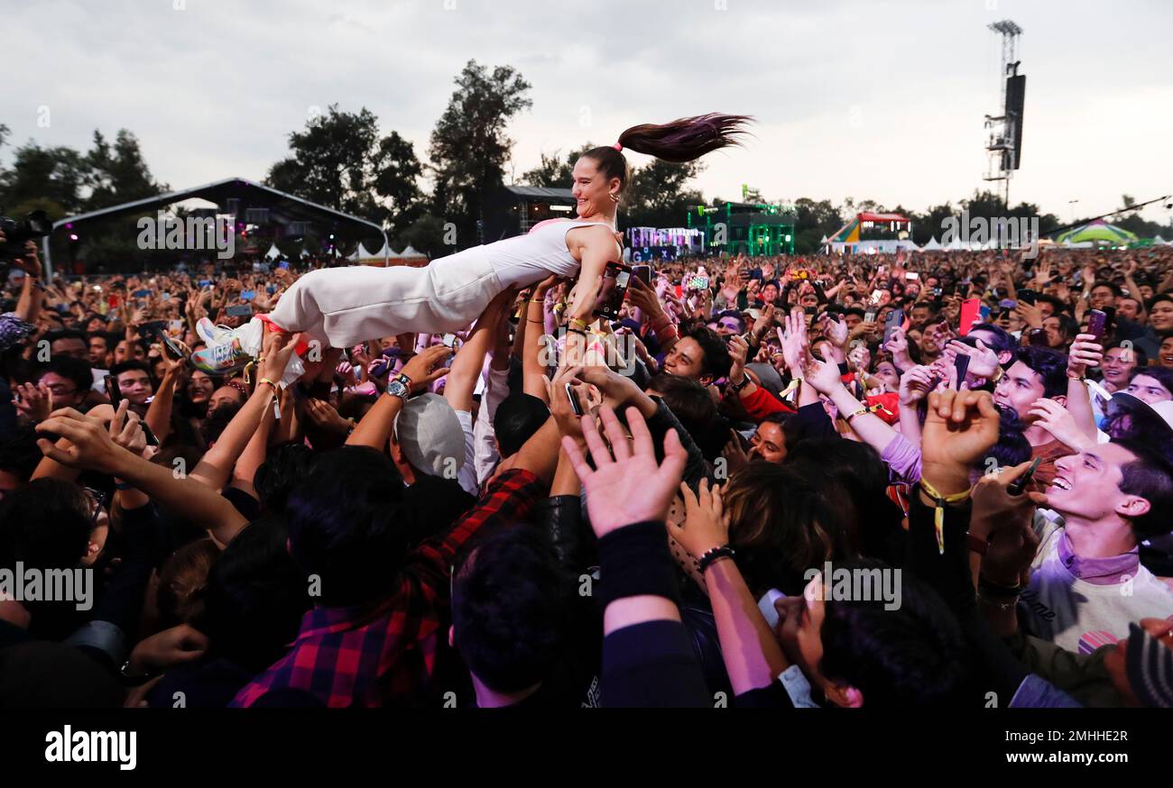 Sophie Hawley-Weld, of German-American musical duo Sofi Tukker,crowd ...