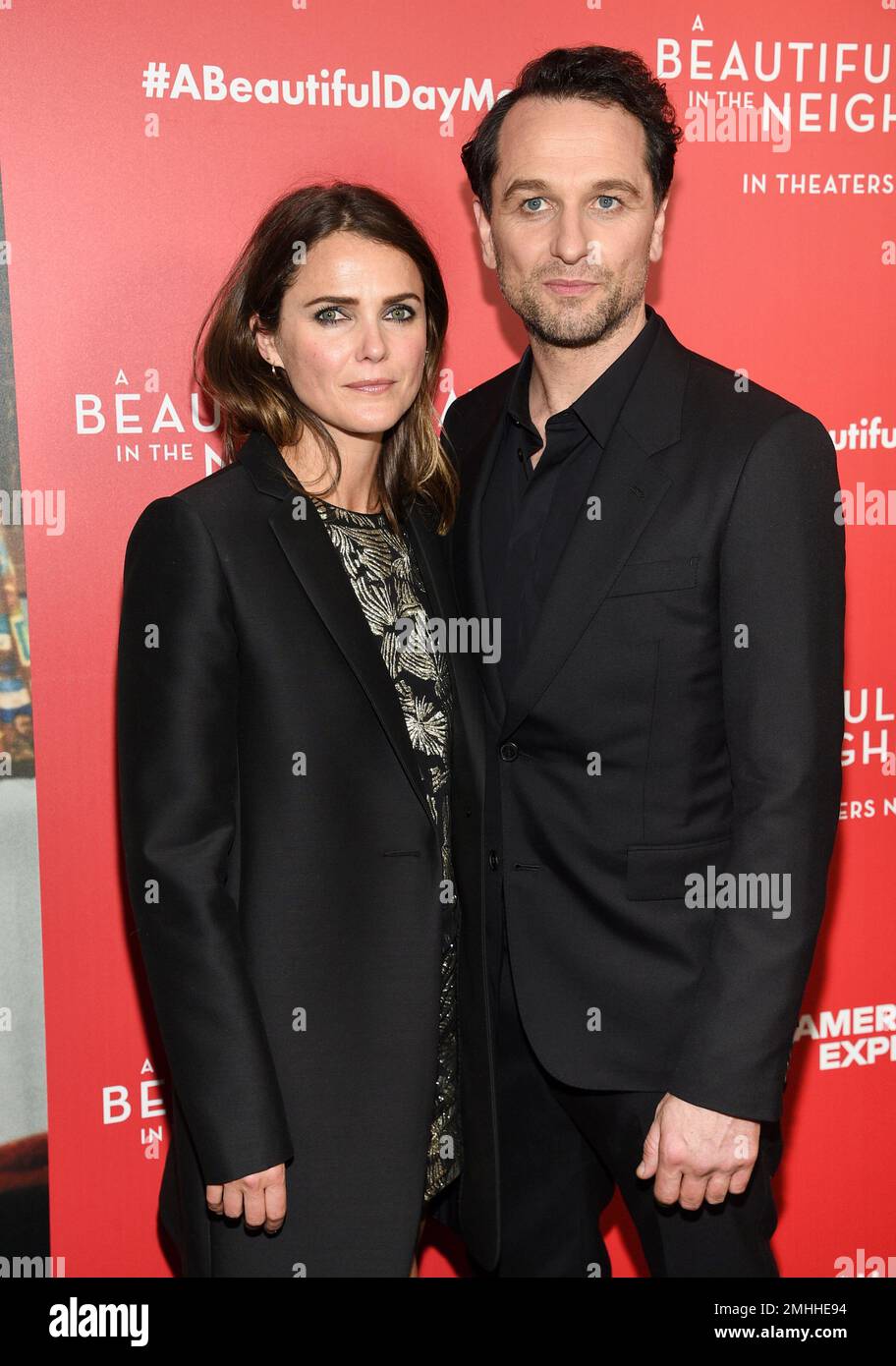 Actress Keri Russell, left, and husband, actor Matthew Rhys, attend a ...