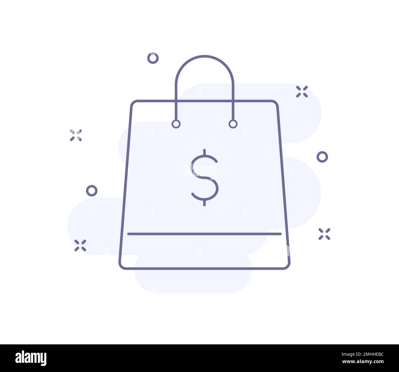 bag with dollar outline vector illustration isolated Stock Vector Image ...