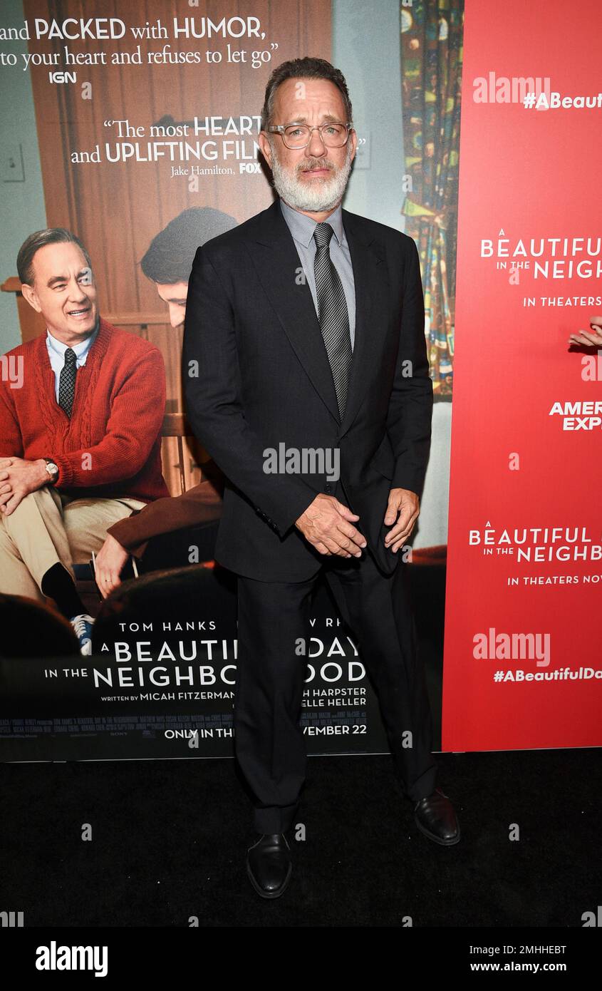 Actor Tom Hanks attends a special screening of "A Beautiful Day In The ...