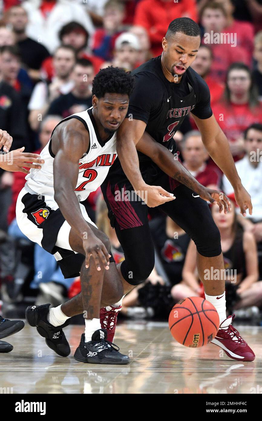 North Carolina Central forward Jibri Blount, right, battles Louisville ...