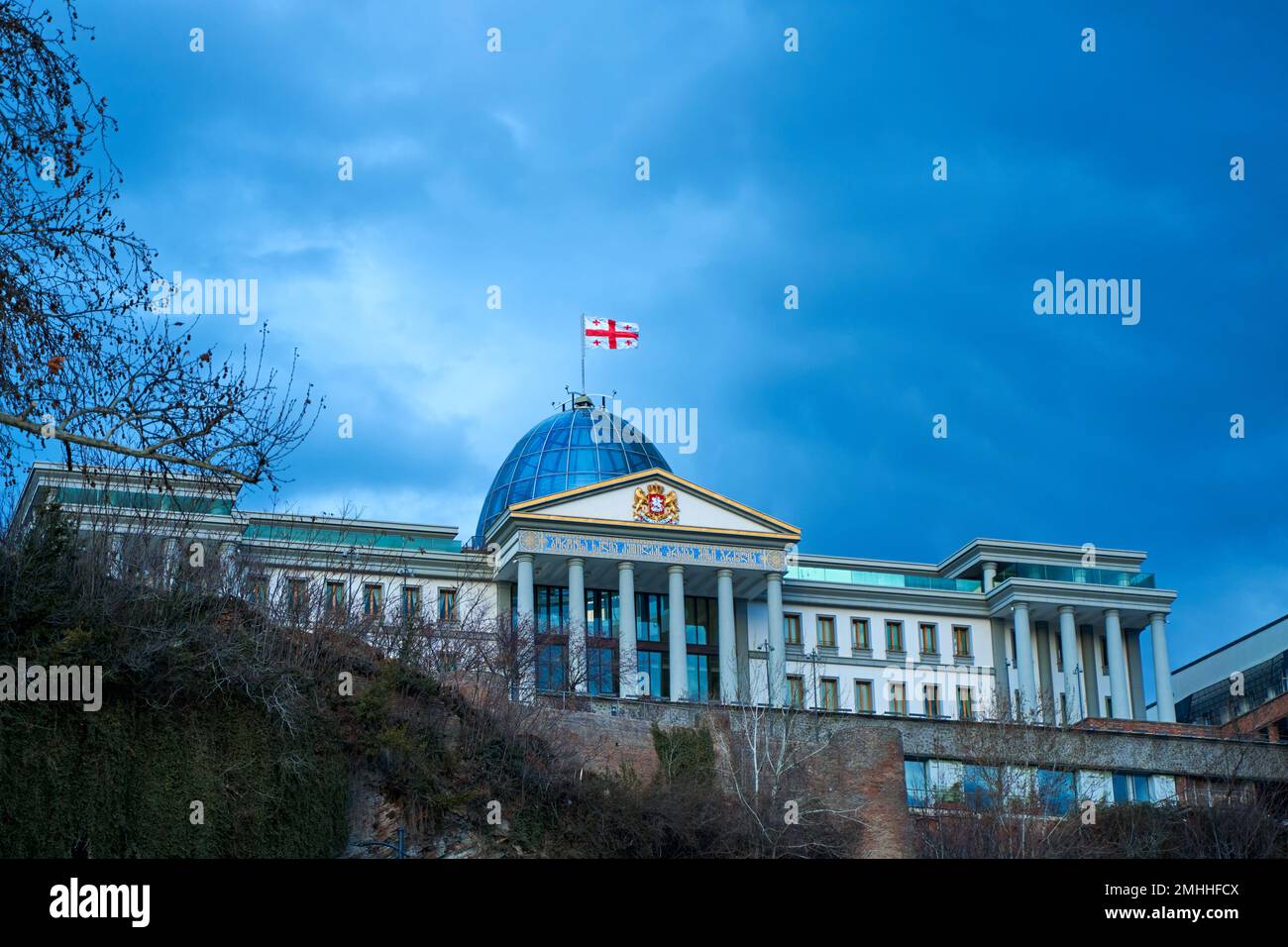 Administration building in Tbilisi. Architecture with columns Stock ...