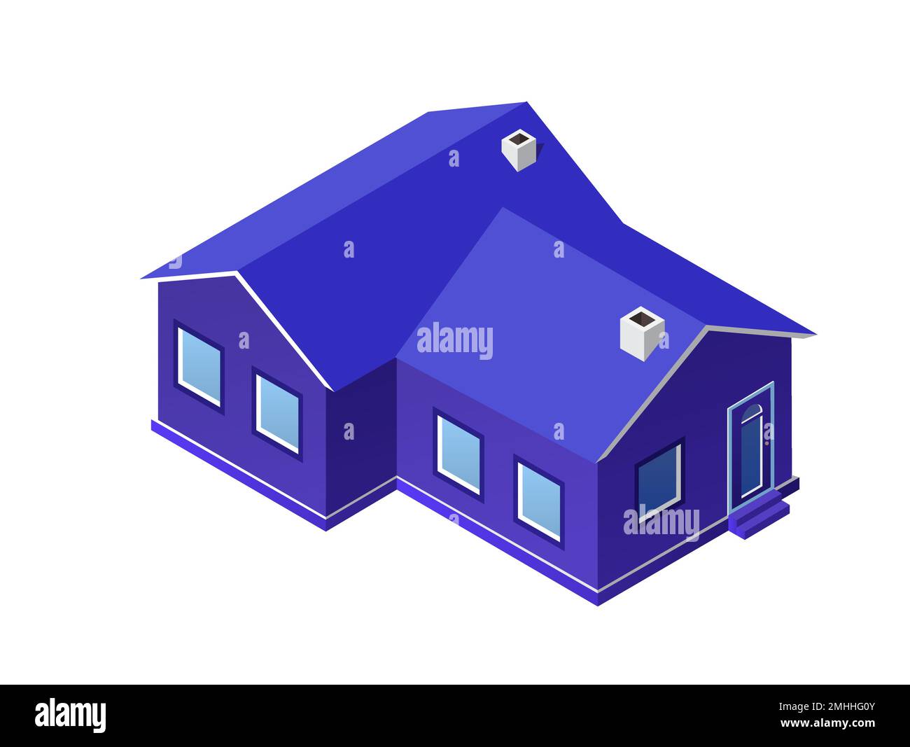 Town blue house country apartment village architecture building in ...