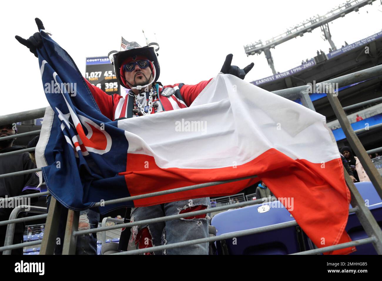 Daniel Flores, of Houston, poses for a photo prior to an NFL football ...